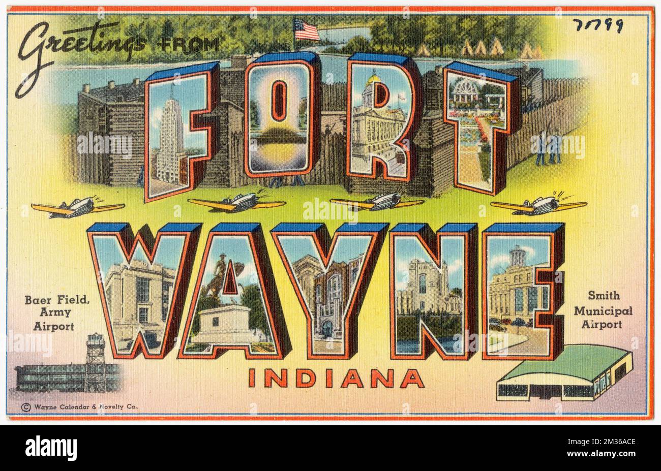Greetings from Fort Wayne, Indiana -- Baer Field Army Airport, Smith ...