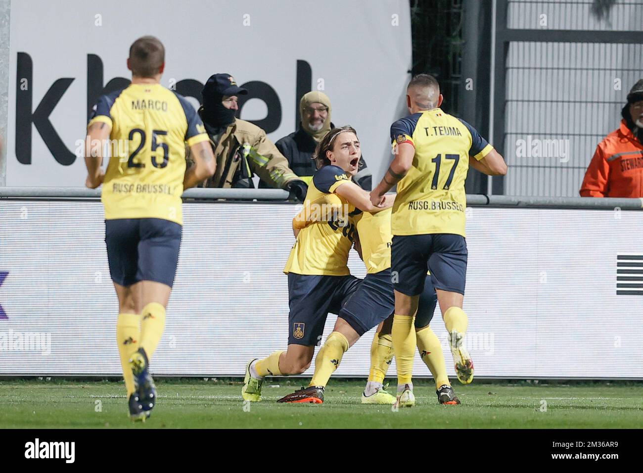 Union's Casper Nielsen celebrates after scoring during a soccer match ...