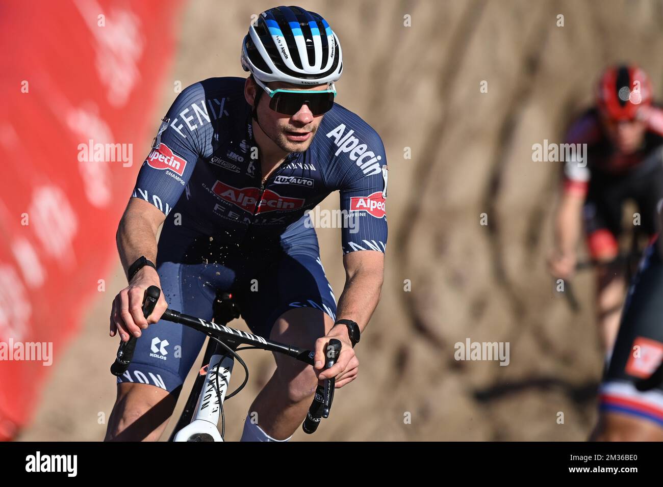 Dutch David Van Der Poel pictured in action during the men's elite race ...