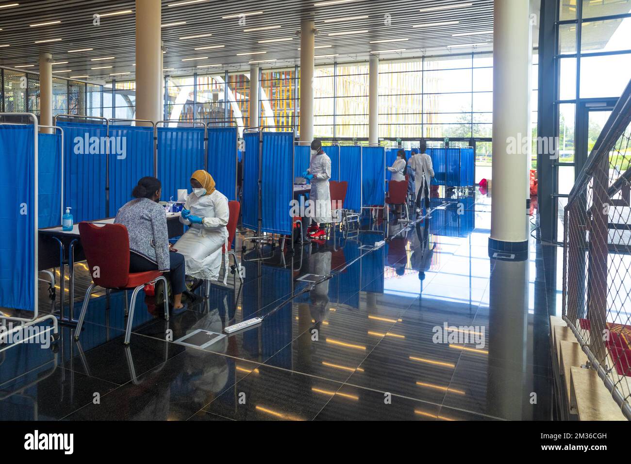 Illustration picture shows Covid testing facilities for people ...