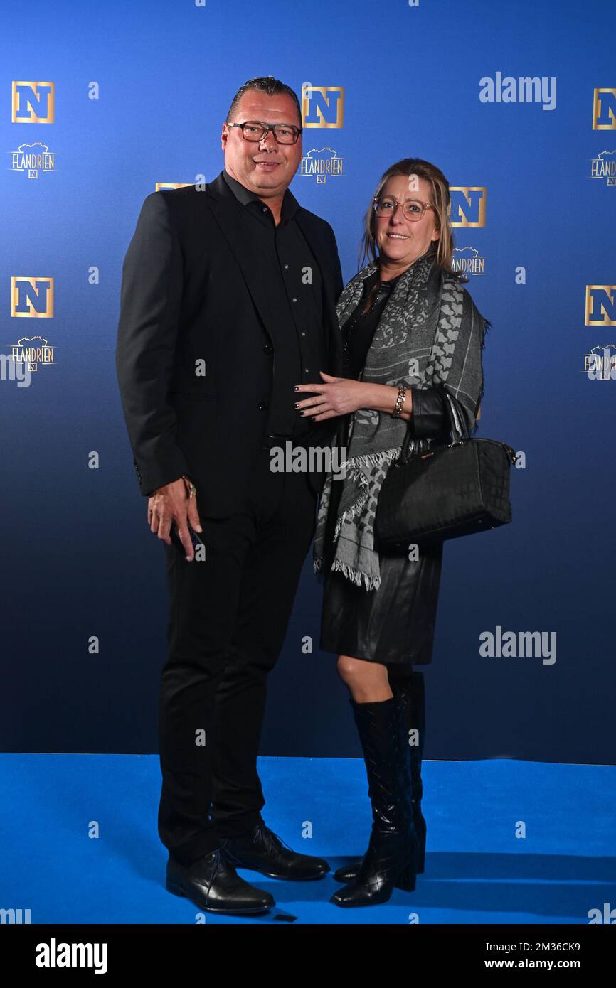 Deceuninck - Quick-Step sports director Wilfried Peeters and Inge Dierckx pictured at the blue ...