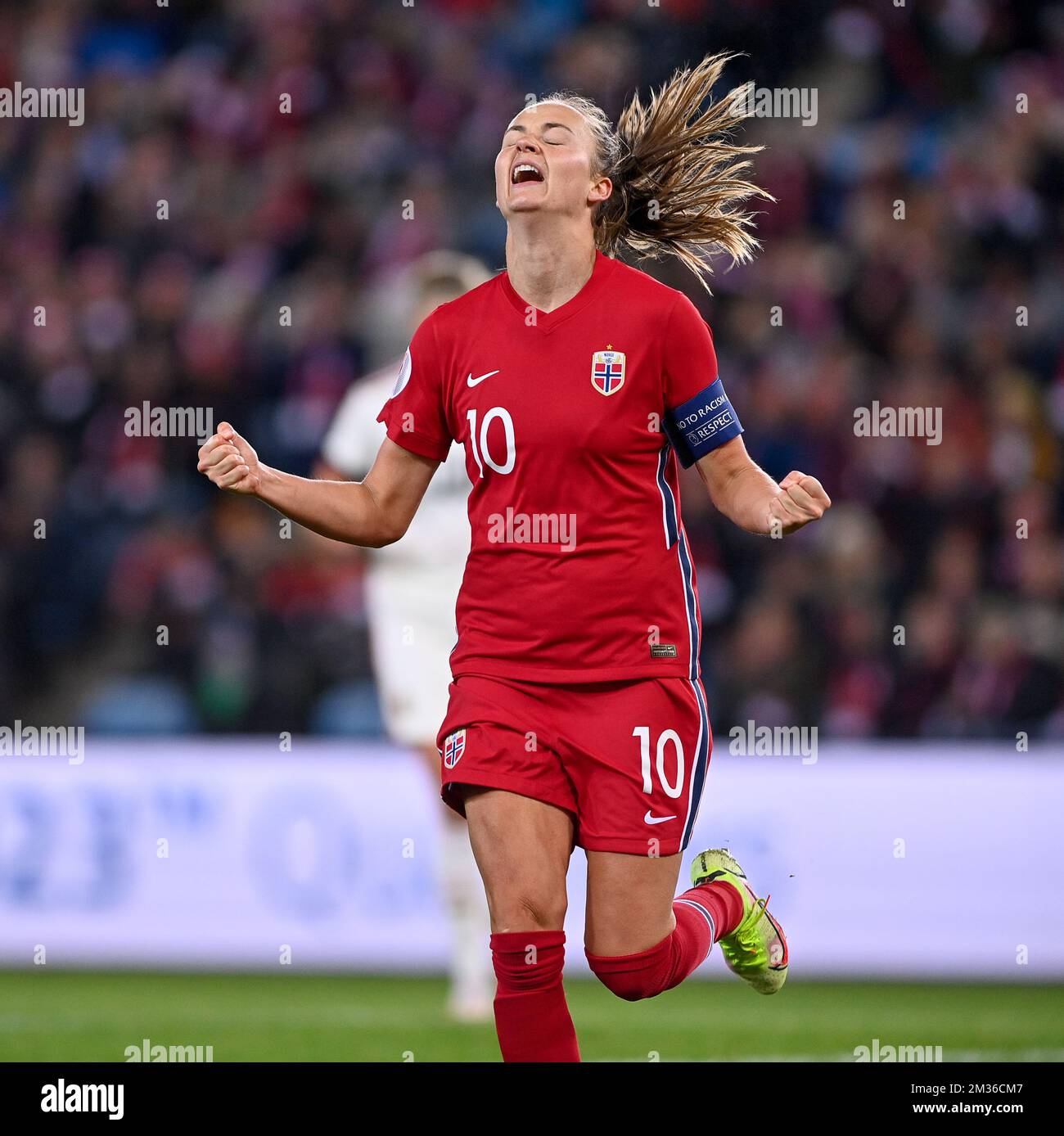 Norway's Caroline Graham Hansen celebrates after scoring during a ...