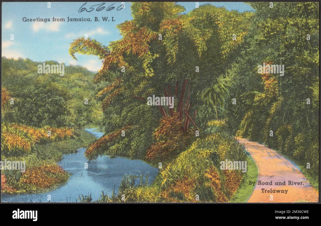 Greetings from Jamaica, B.W.I. By road and river, Trelawny , Roads ...