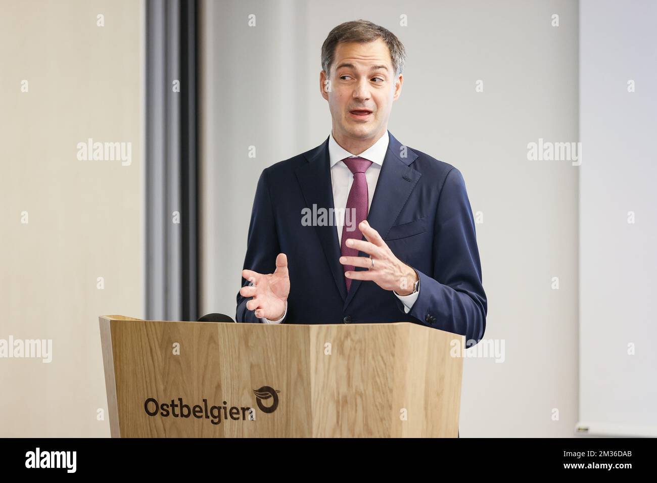 Prime Minister Alexander De Croo pictured during an official visit of ...