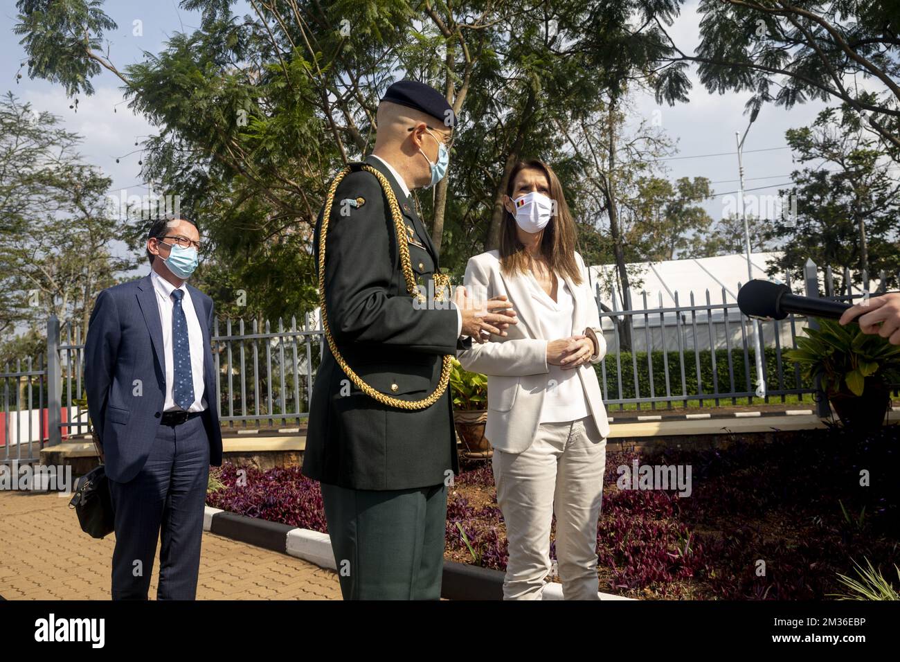 Foreign Affairs Minister Sophie Wilmes pictured during a commemoration ...