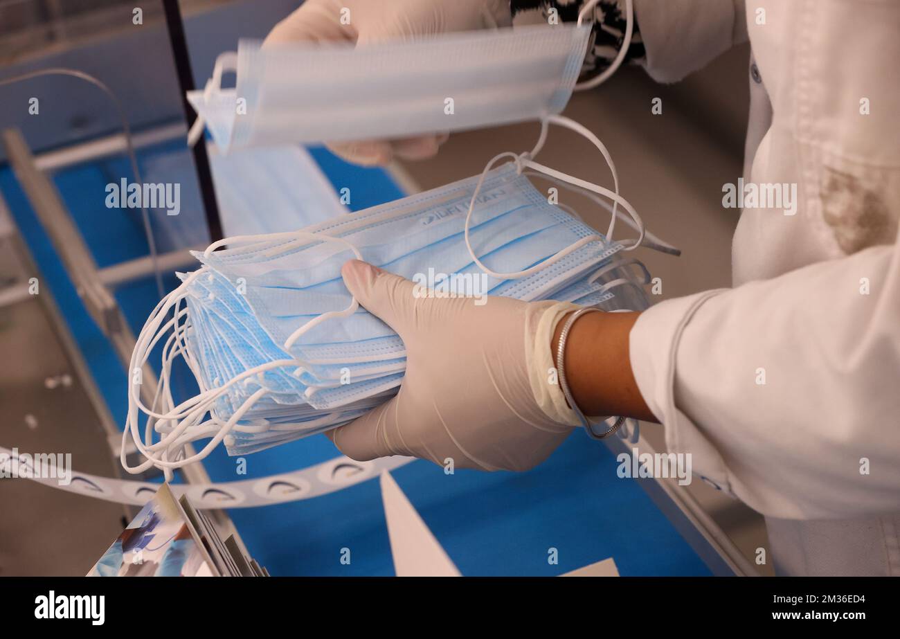 Illustration picture shows face masks of Deltrian International ...