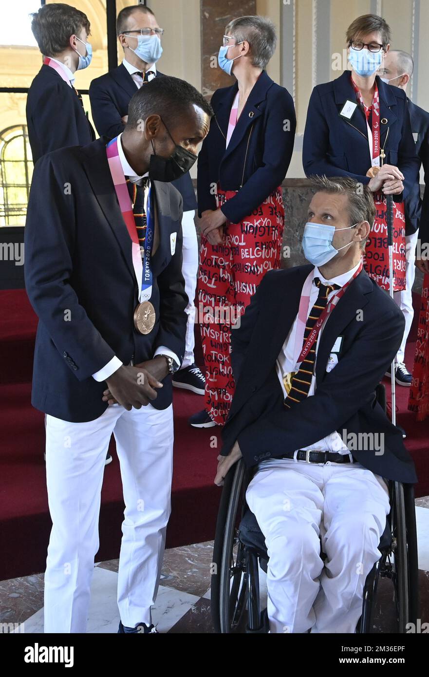 athlete Bashir Abdi and Paralympian athlete Peter Genyn pictured during ...