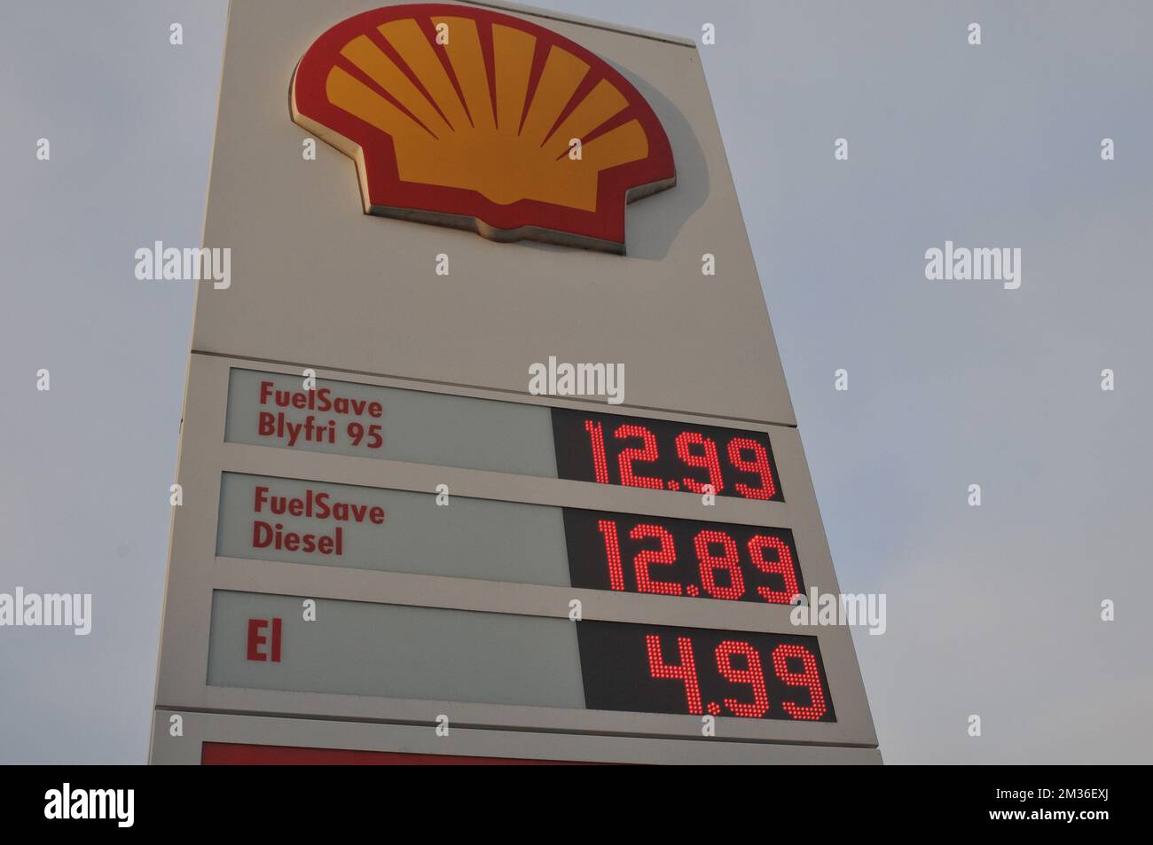 Copenhagen/Denmark/14 December 2022/Shell gasoline station in danish ...
