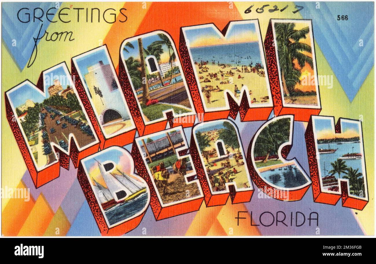 Greetings from Miami Beach, Florida , Tichnor Brothers Collection ...