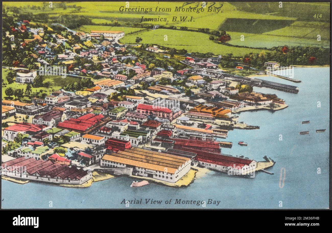 Greetings from Montego Bay, Jamaica, B.W.I. Aerial view of Montego Bay ...
