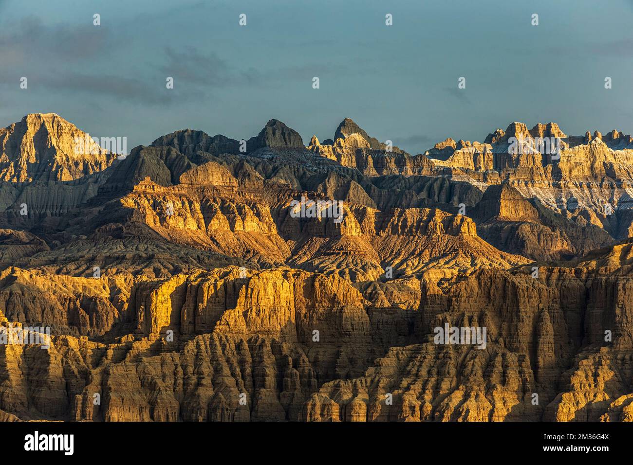 The unique landscape of Zanda earth forest during the sunrise in Ali ...
