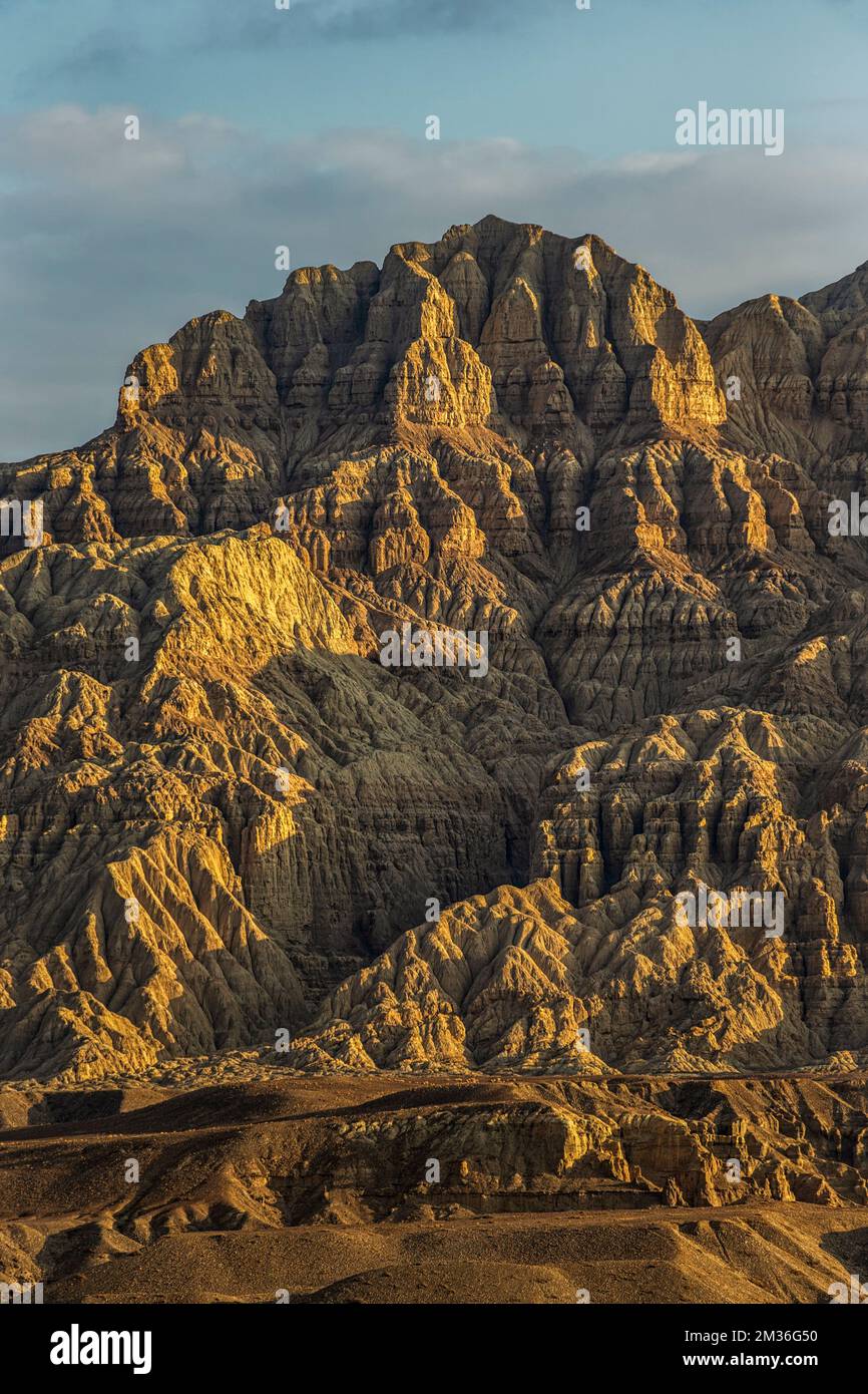 A vertical shot of the unique landscape of Zanda earth forest during ...
