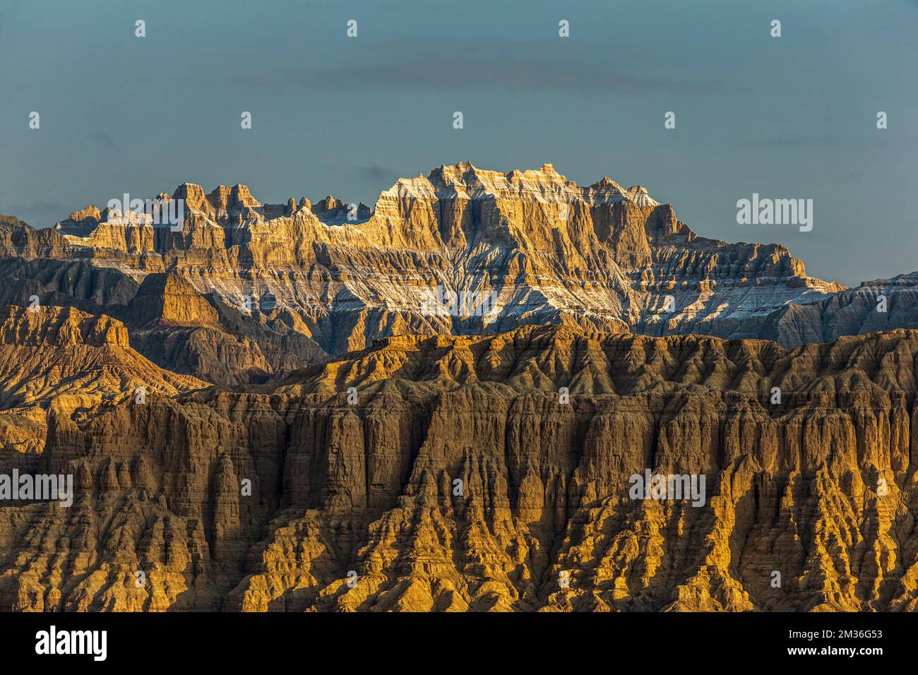 The unique landscape of Zanda earth forest during the sunrise in Ali ...