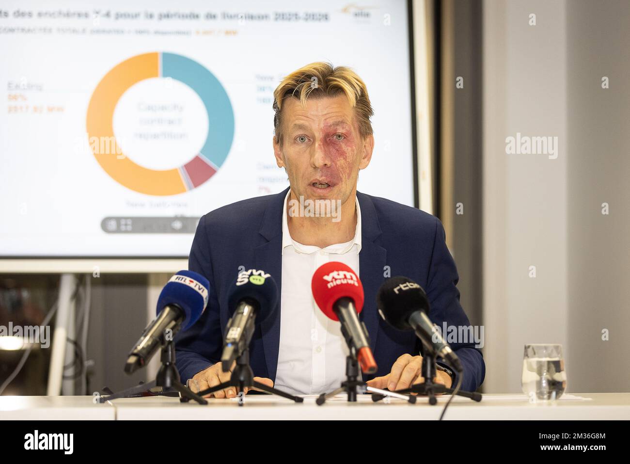 Elia CEO Chris Peeters pictured at a press conference of the Minister ...