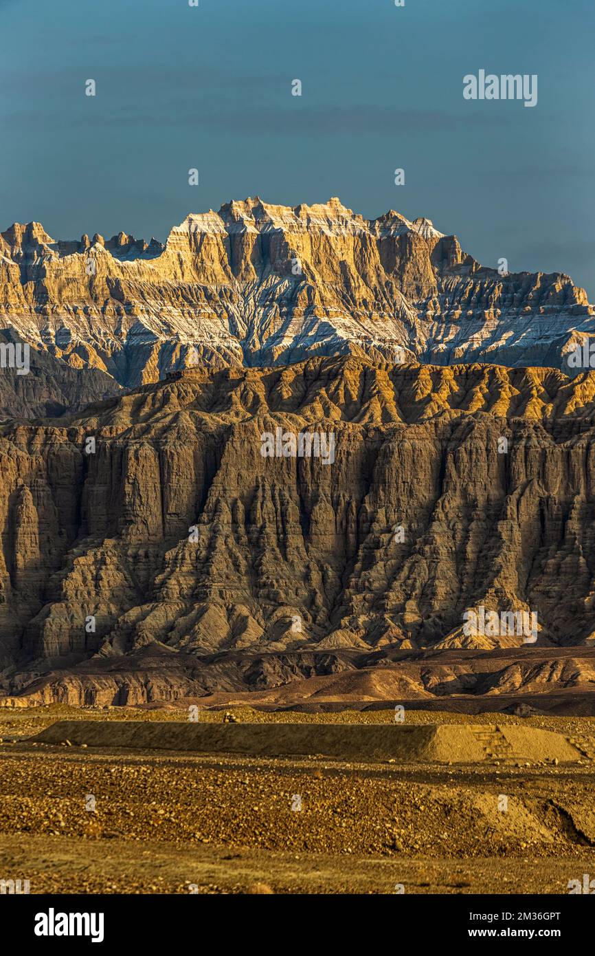 A vertical shot of the unique landscape of Zanda earth forest during ...