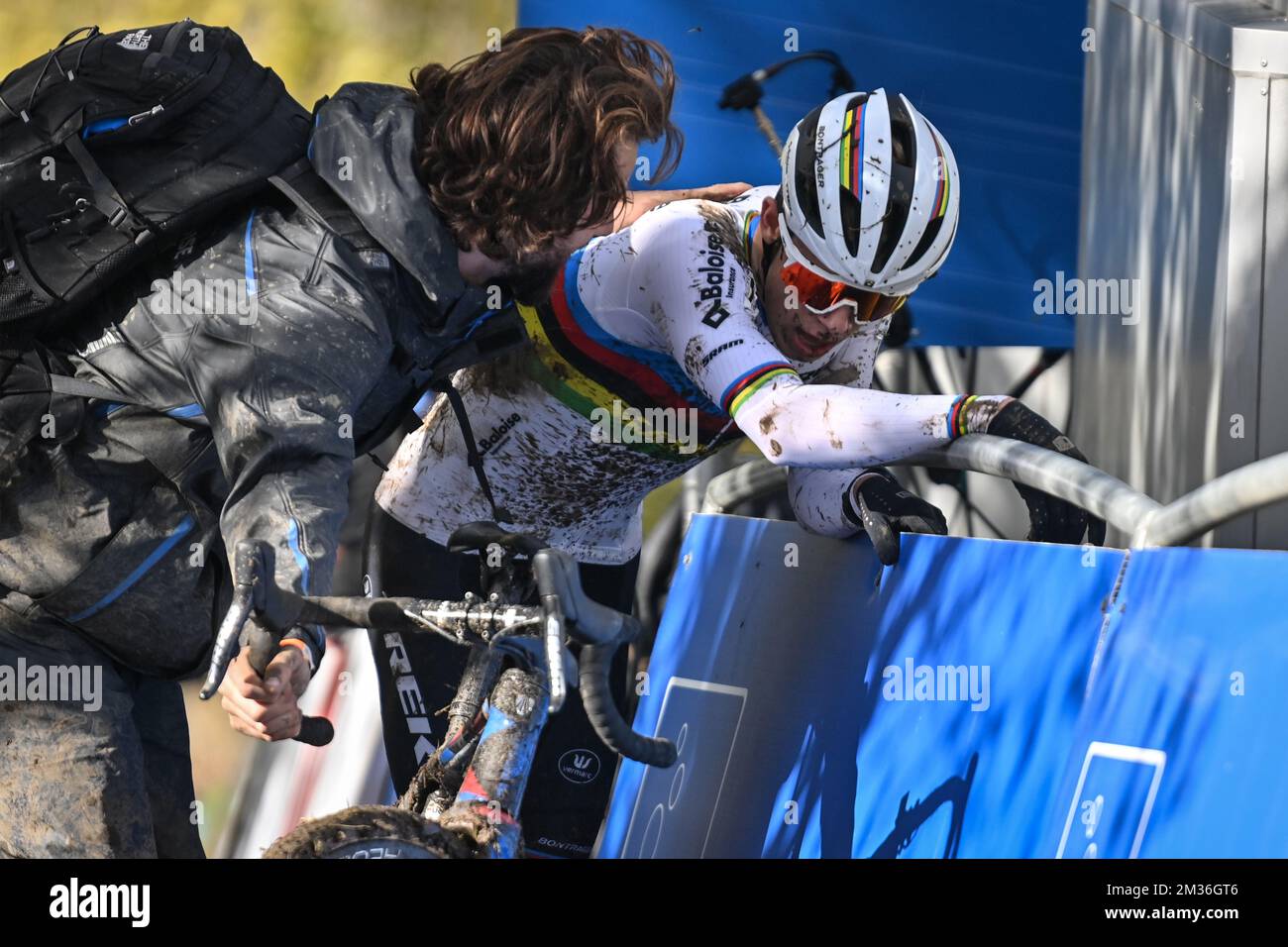 Dutch Pim Ronhaar pictured after winning the Koppenbergcross men U23 ...