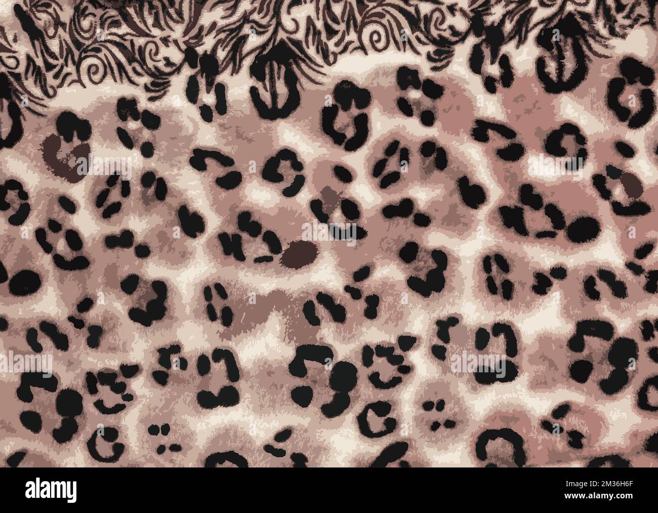 Realistic closeup vector illustration of fleece fabric with leopard ...