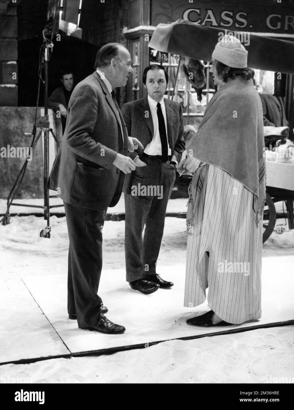 Director RONALD NEAME Producer ROBERT H. SOLO and ALBERT FINNEY on set ...