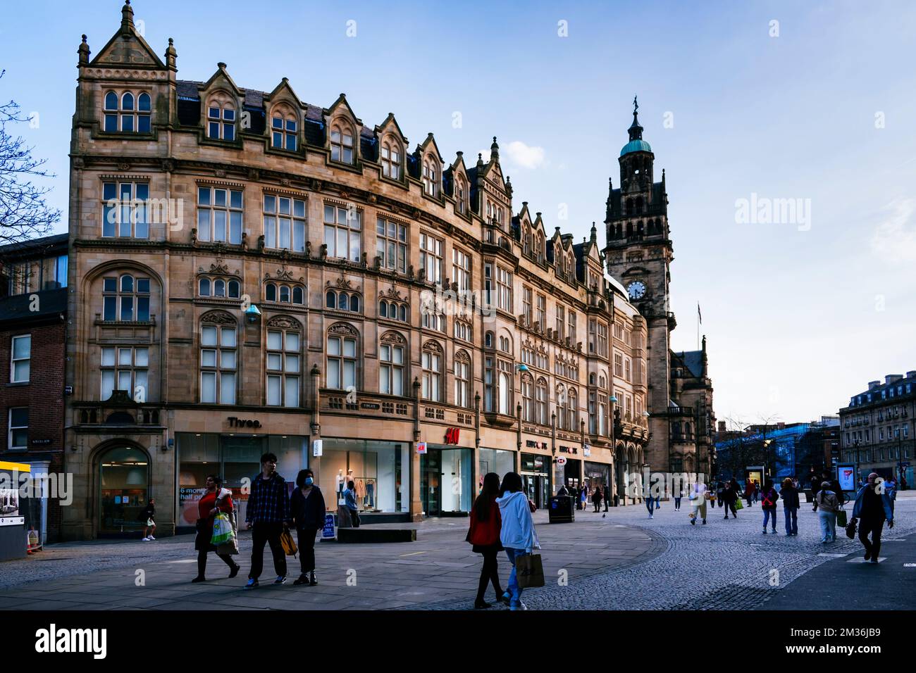Carmel House, in the background the clock tower of Sheffield Town Hall ...