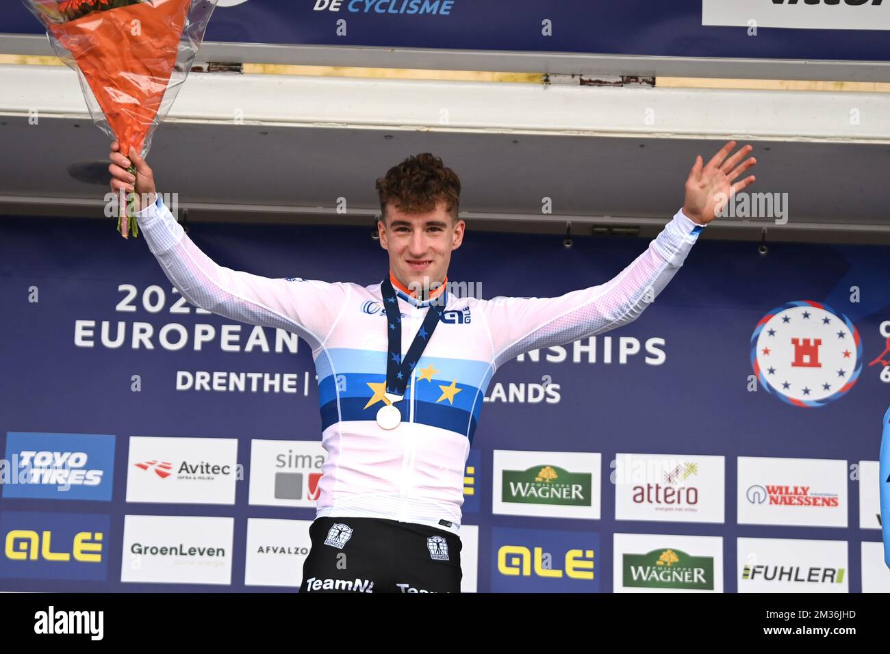 Dutch Ryan Kamp , winner of the gold medal pictured on the podium of ...