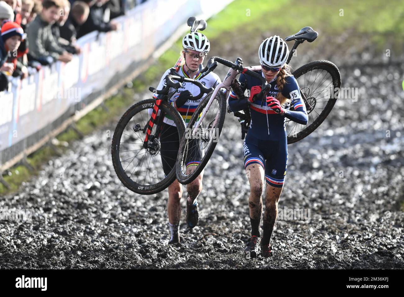 Dutch Fem Van Empel and French Line Burquier pictured in action during ...