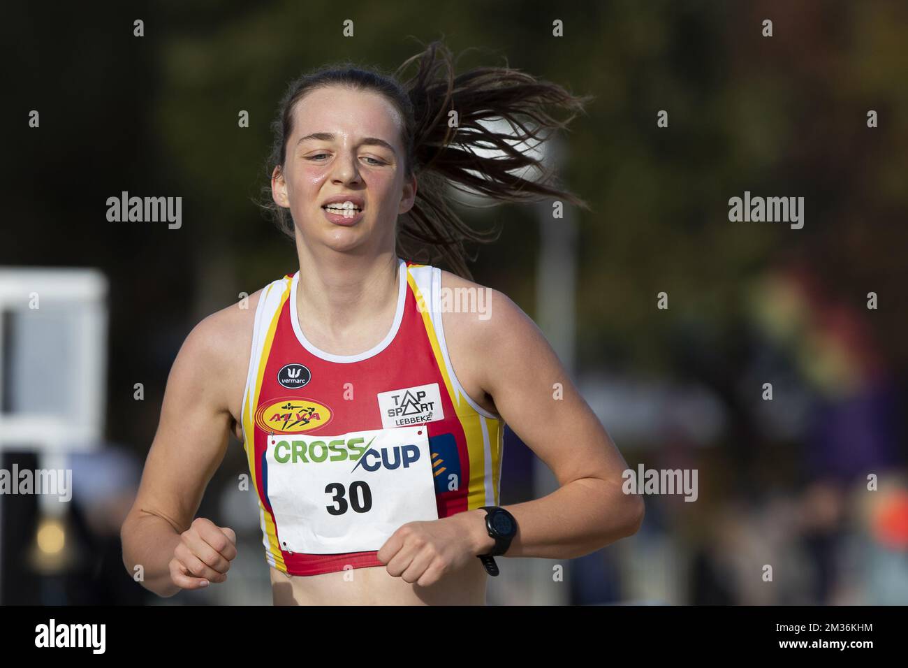 Belgian Febe Triest pictured in action during the women's race at the ...