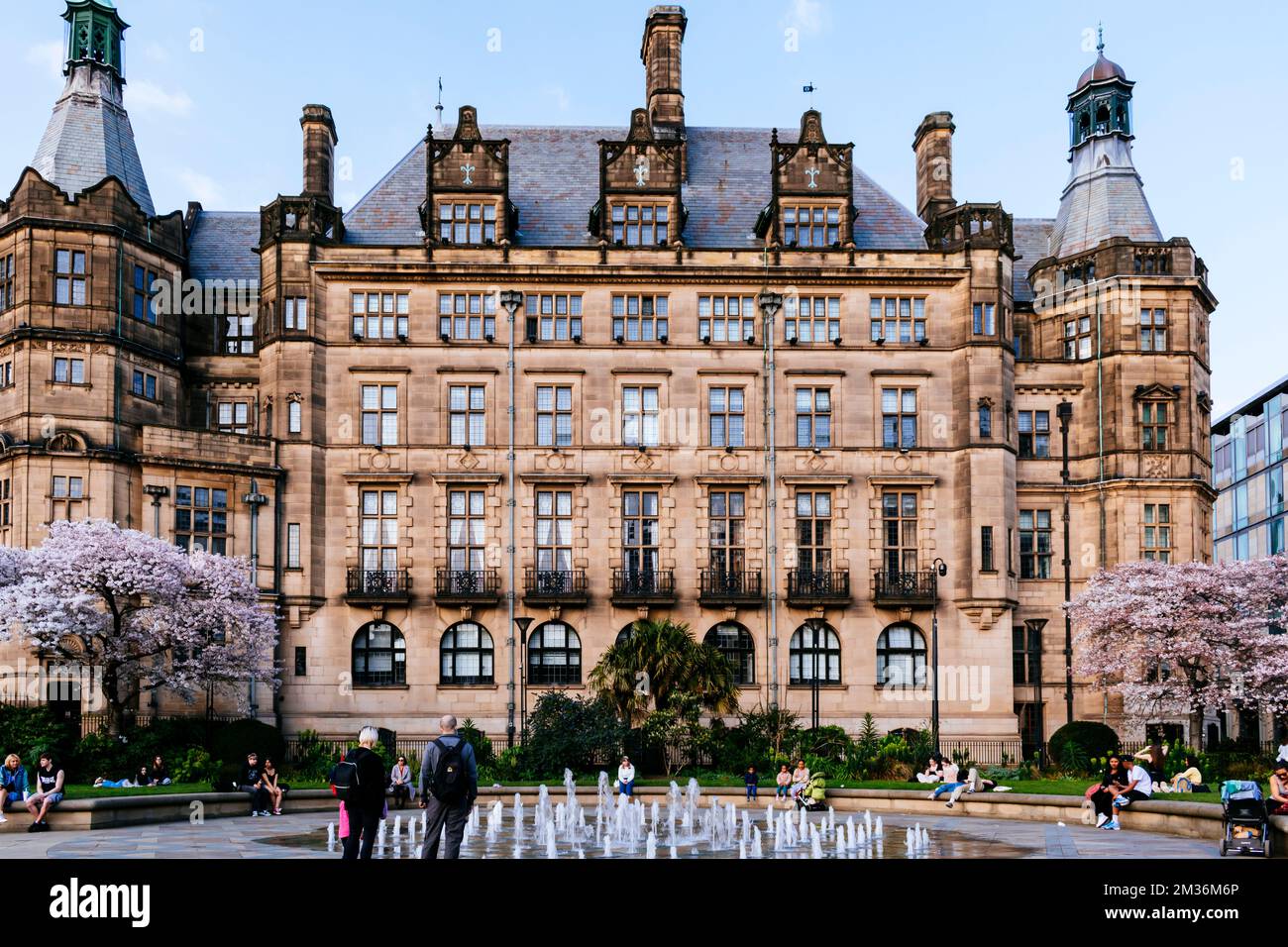 The Peace Gardens on a spring afternoon. It is a square in the center ...