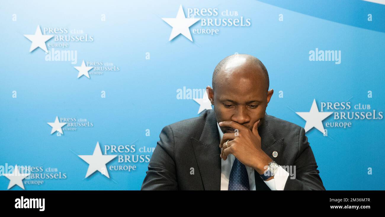 Spokesman of the Congo government Patrick Muyaya Katembwe pictured ...