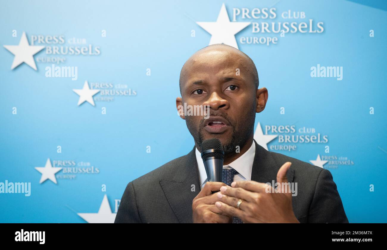 Spokesman of the Congo government Patrick Muyaya Katembwe pictured ...