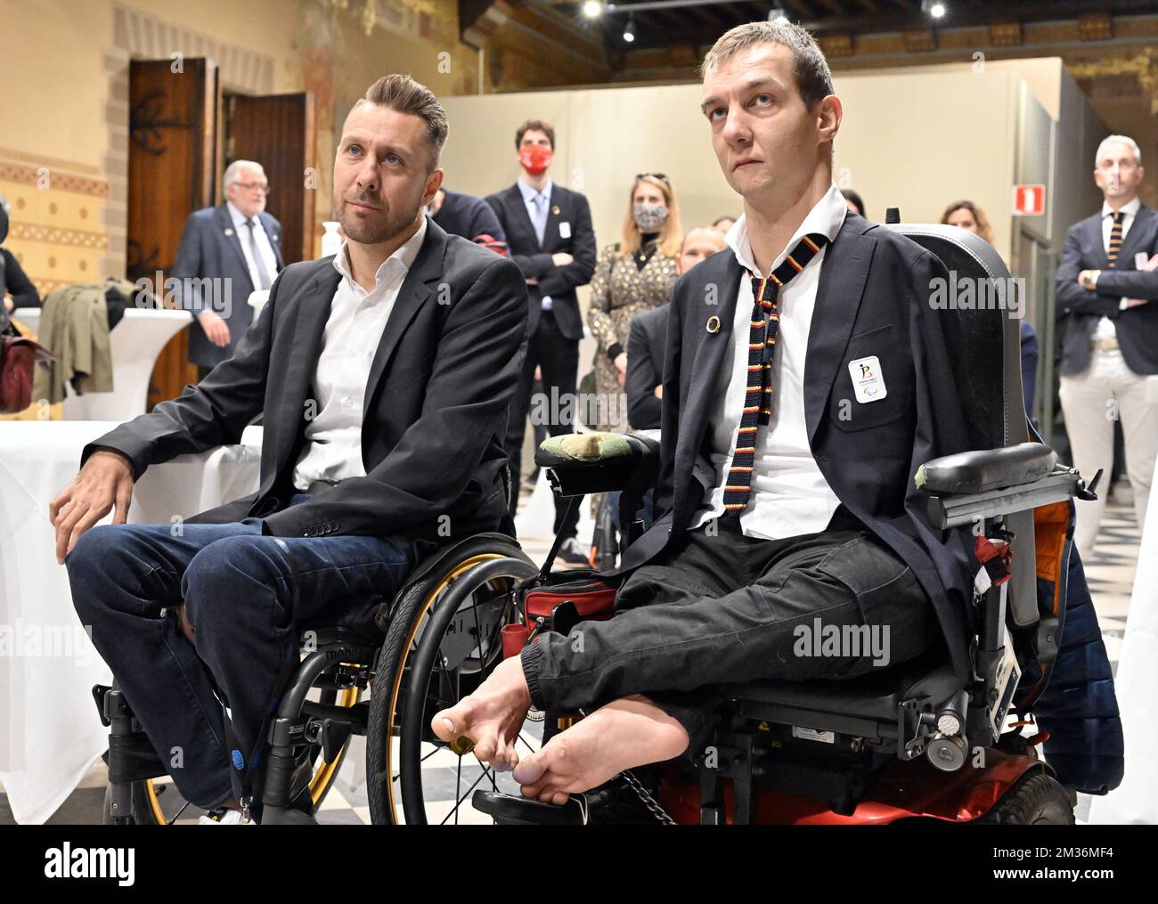 Paralympian athlete Roger Habsch and Para archer Piotr Van Montagu ...