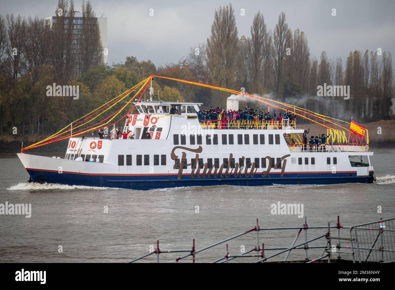 The boat of Sinterklaas is seen during the arrival of Sinterklaas in ...