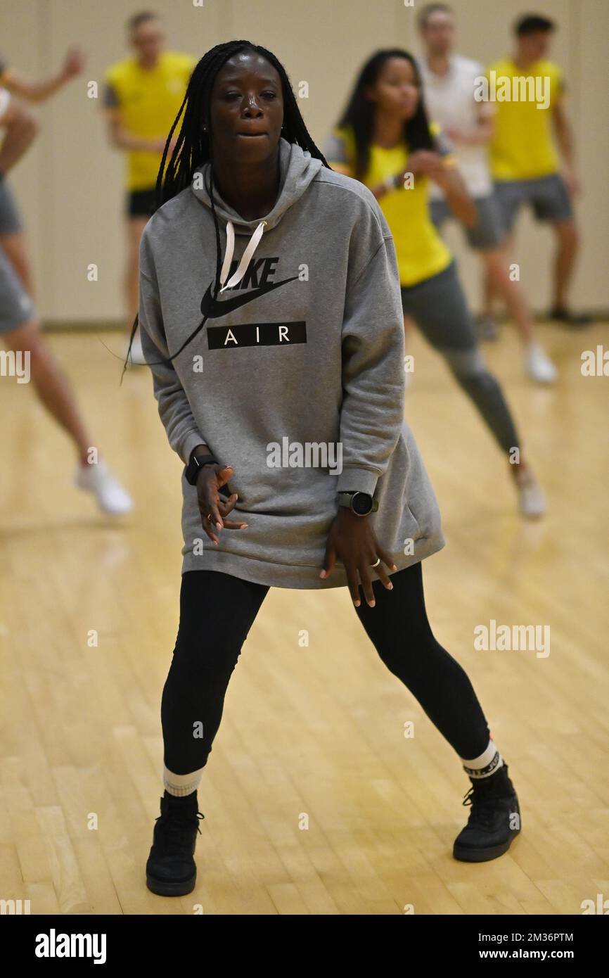 Athlete Anne Zagre pictured during a breaking introduction during a ...