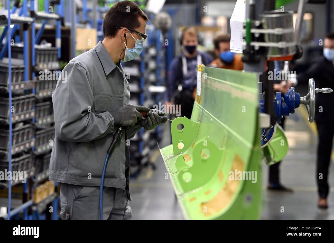 Illustration picture shows the production unit during a visit to the ...
