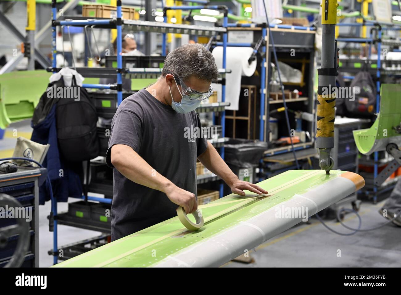 Illustration picture shows the production unit during a visit to the ...