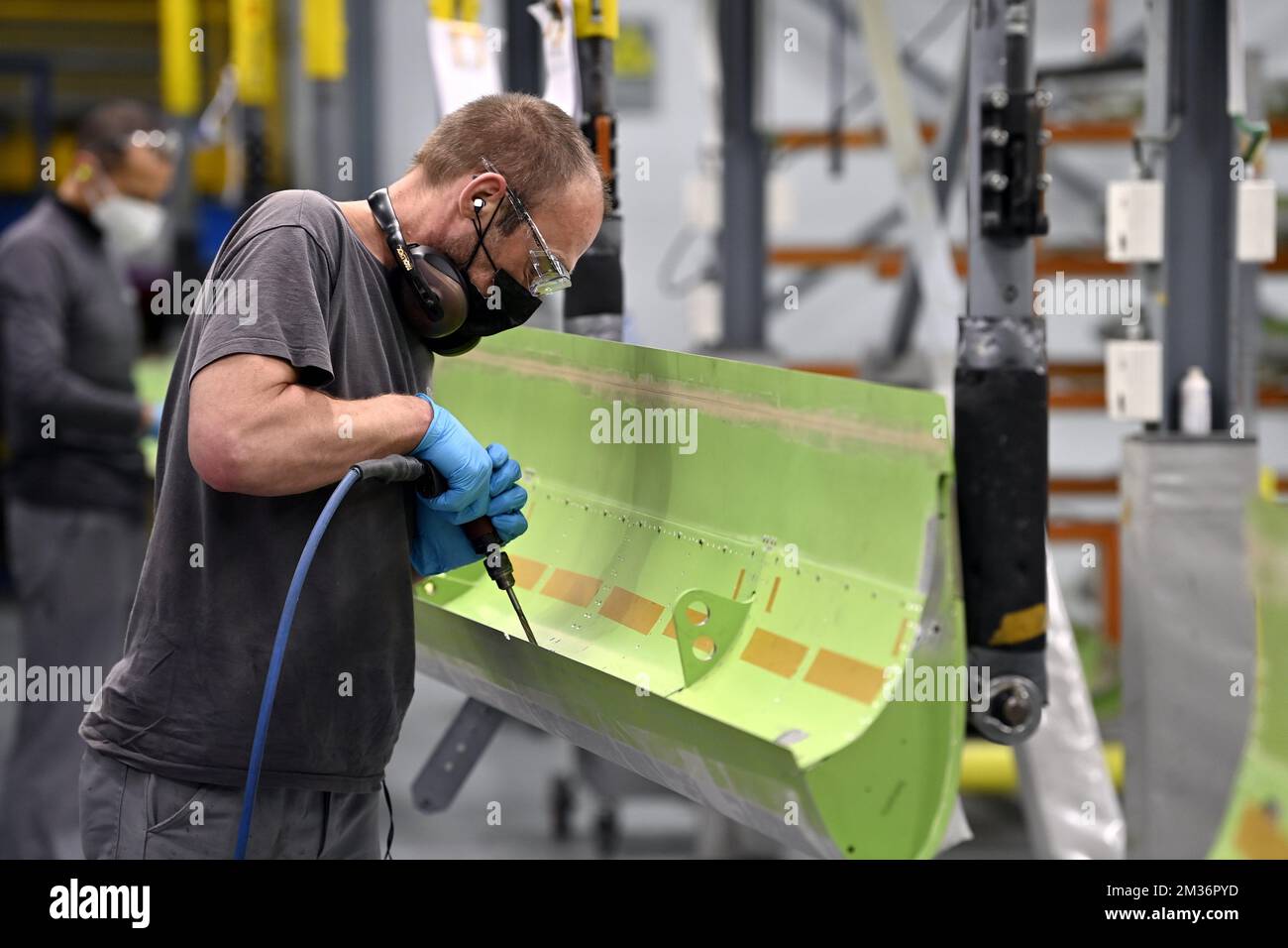 Illustration picture shows the production unit during a visit to the ...