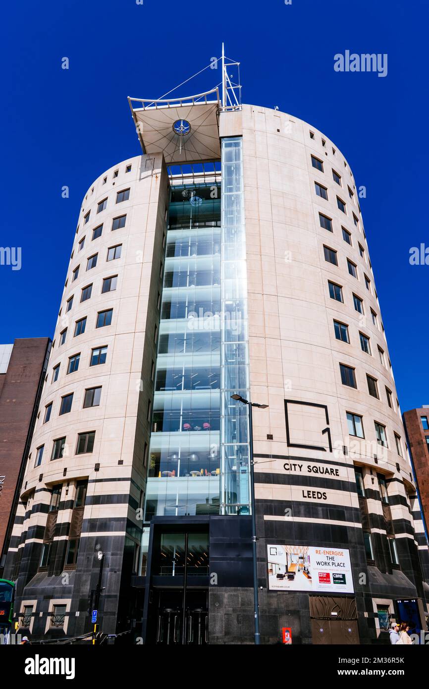 One City Square, office building, features a 12 storey glass-clad ...