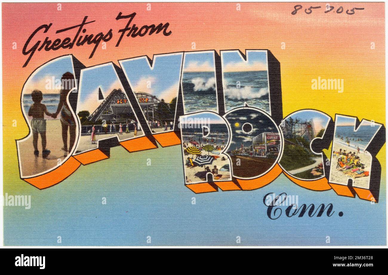 Greetings from Savin Rock, Conn. , Beaches, Tichnor Brothers Collection ...