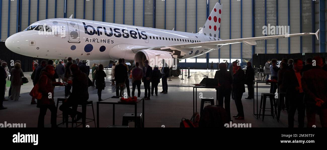Illustration picture shows the new Brussels Airlines logo and style on ...