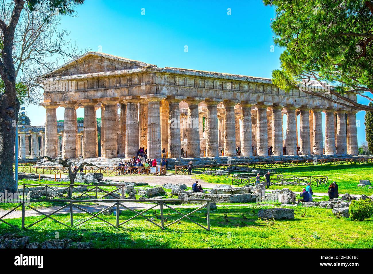Temple of Athena at famous Paestum Archaeological UNESCO World Heritage ...