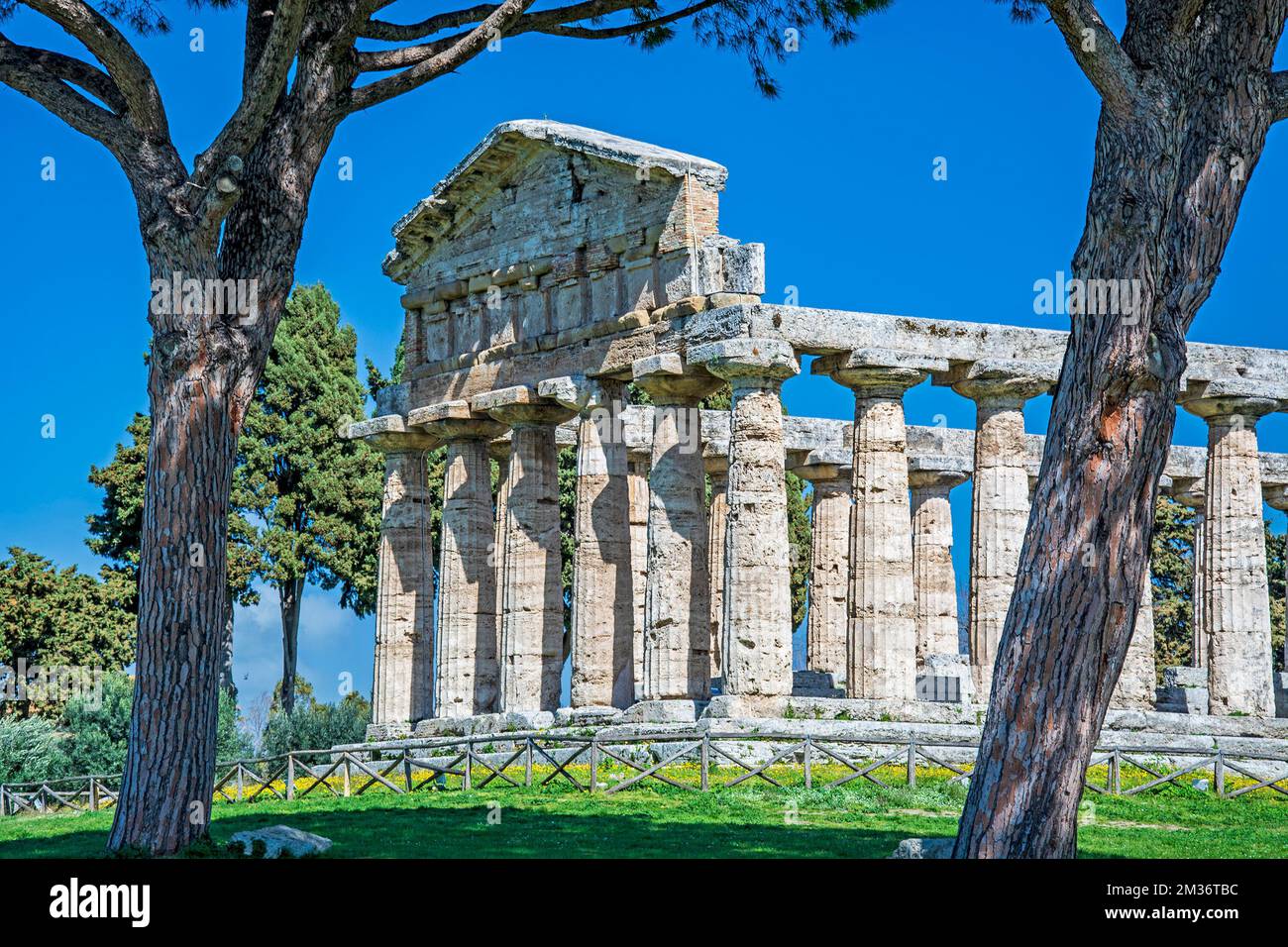 Temple of Athena at famous Paestum Archaeological UNESCO World Heritage ...