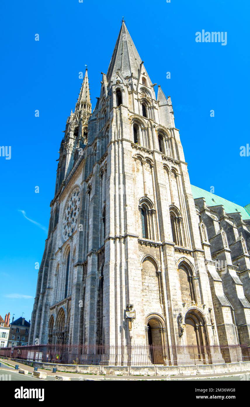 Chartres cathedral, landmark in France, gothic architecture Stock Photo ...