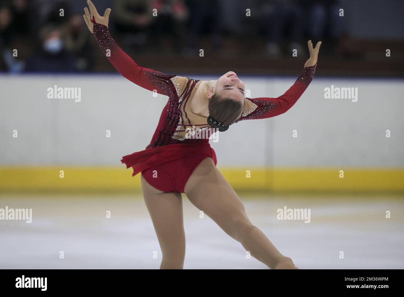 Figure skater Polina Cherman pictured in action during the junior women ...