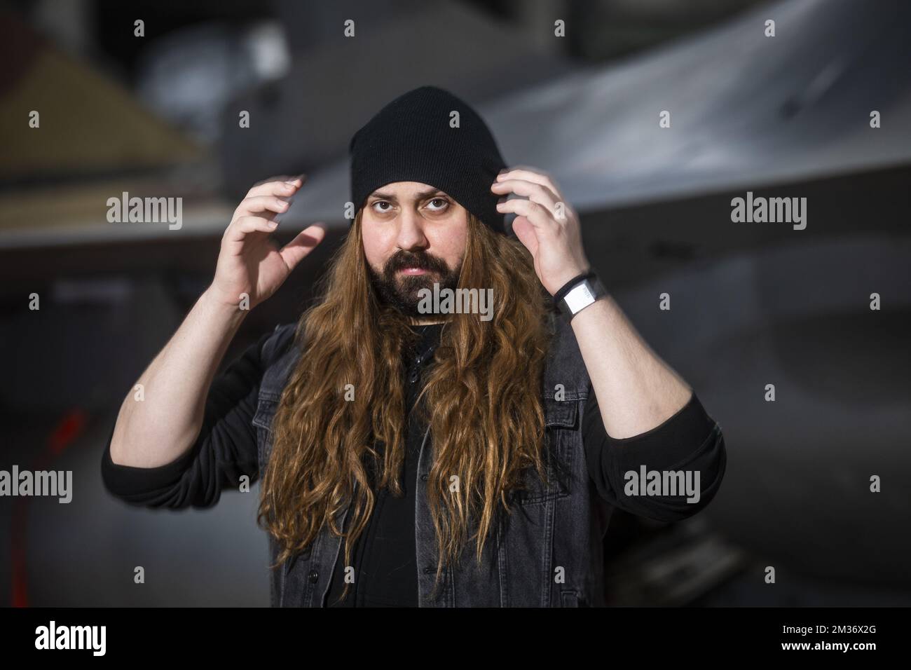Guitarist Chris Rorland poses for the photographer during a visit of ...