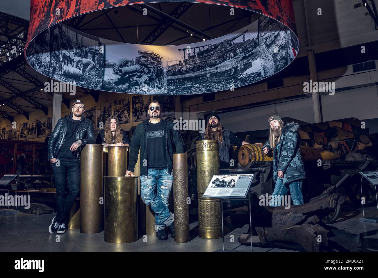 Singer Joakim Broden (C) and his bandmates pose for the photographer ...