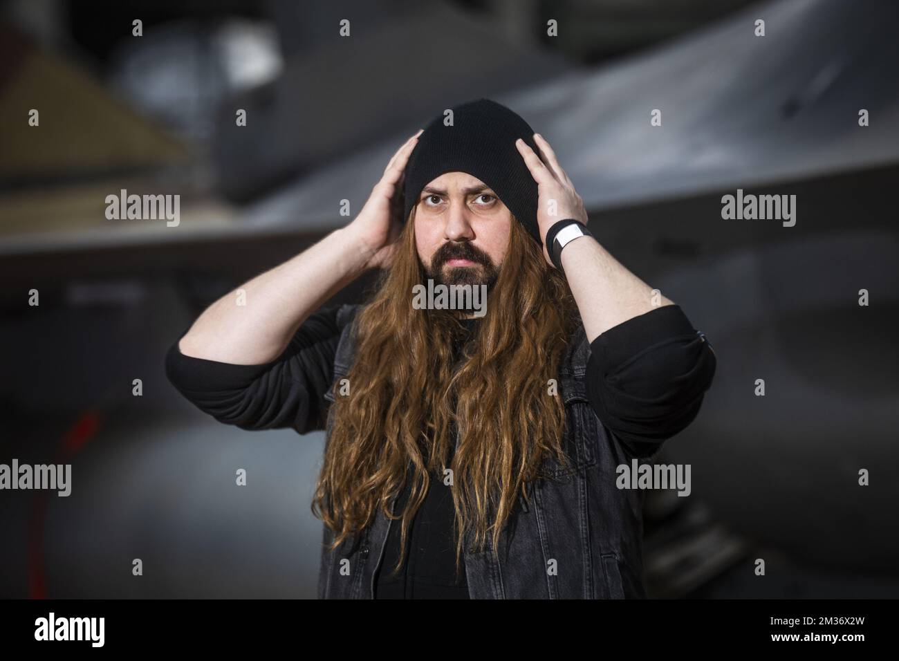 Guitarist Chris Rorland poses for the photographer during a visit of ...