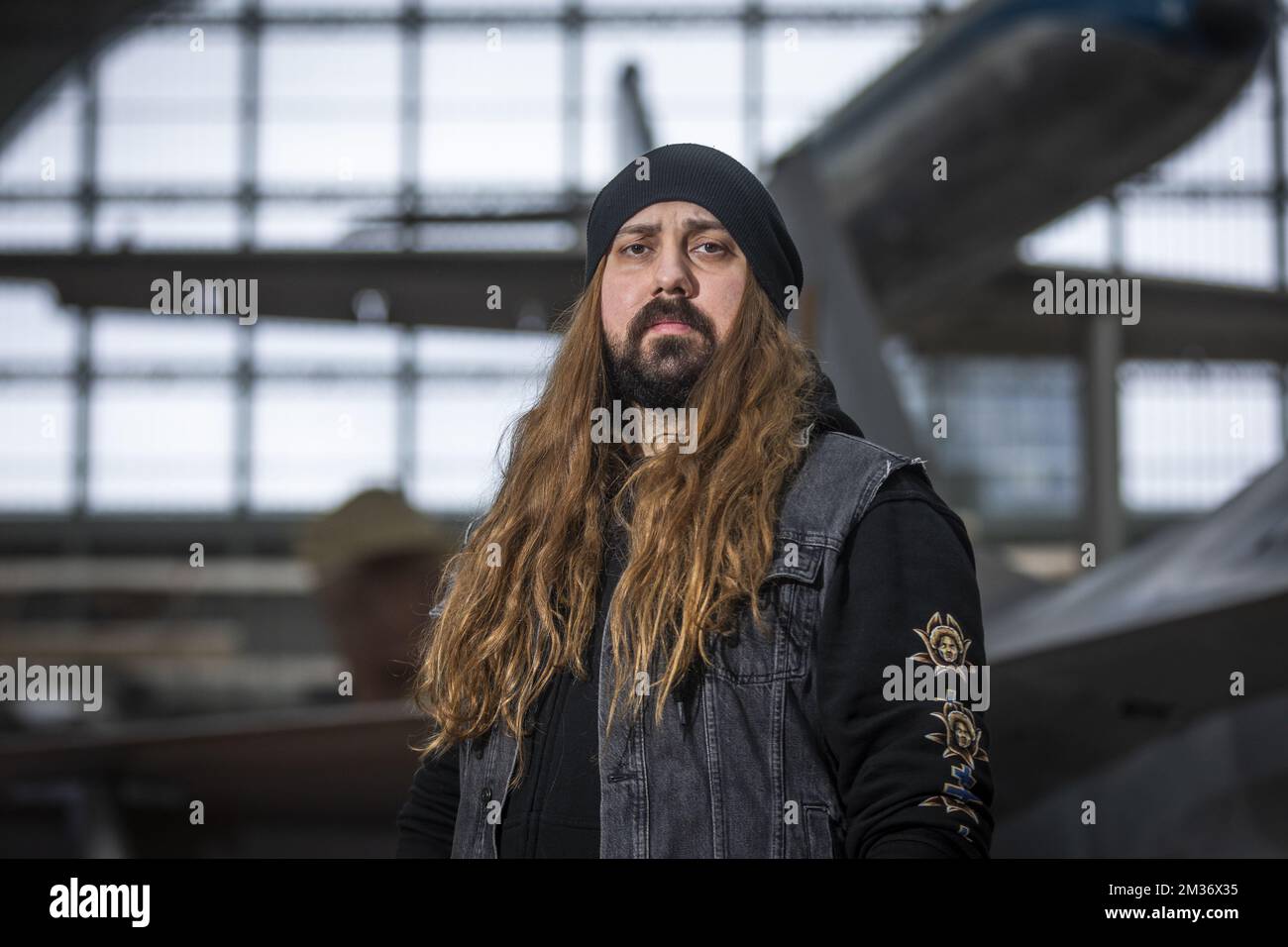 Guitarist Chris Rorland poses for the photographer during a visit of ...