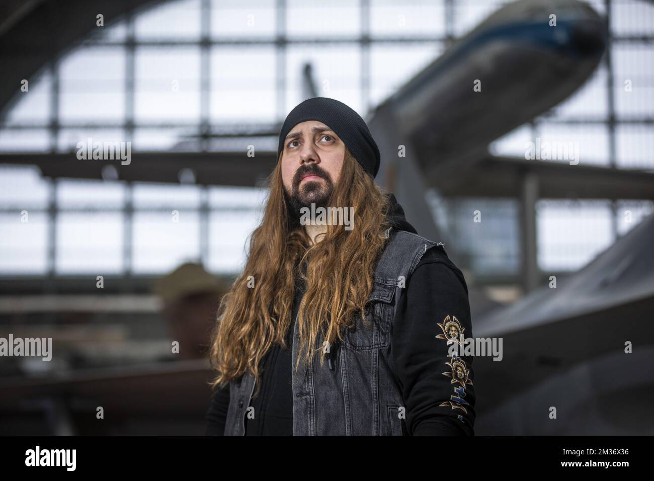 Guitarist Chris Rorland poses for the photographer during a visit of ...