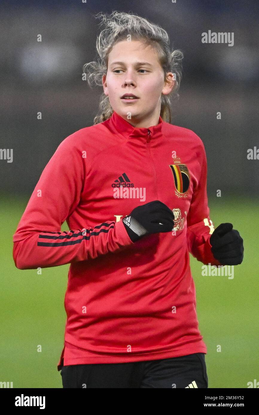 Belgium's Jarne Teulings pictured in action during a training session ...