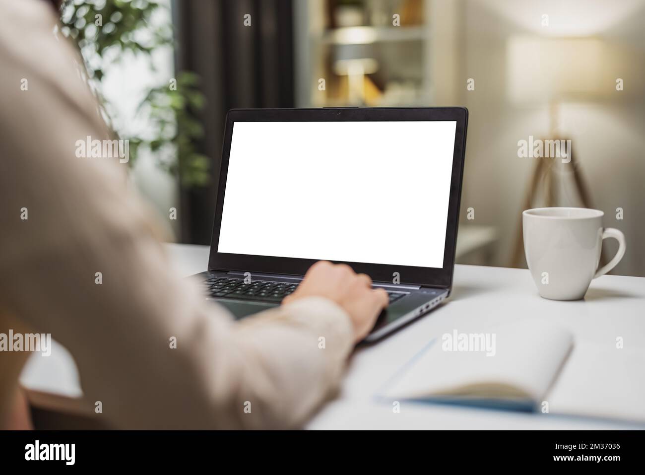 Man at home with green mock up screen hi-res stock photography and ...