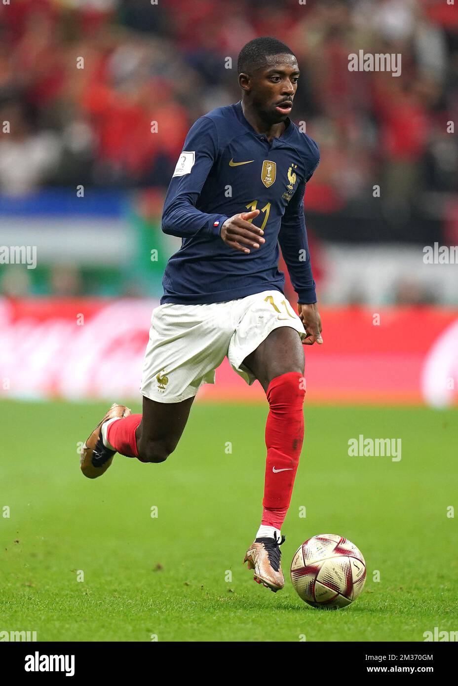 France's Ousmane Dembele in action during the FIFA World Cup Semi-Final ...
